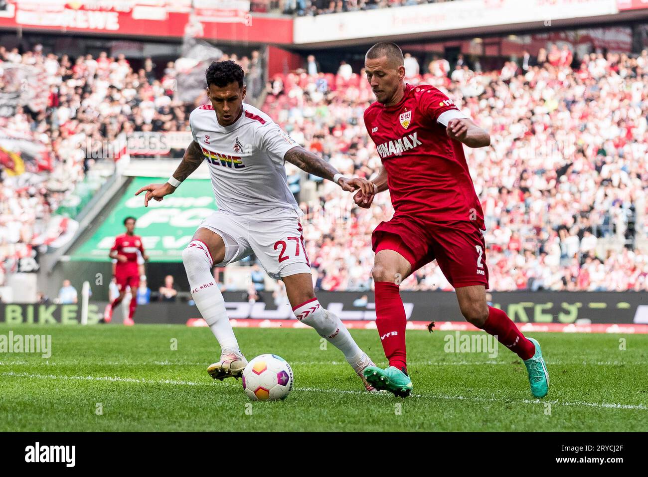 Koeln, Deutschland. 30 septembre 2023. Zweikampf Davie Selke (1. FC Koeln, #27), Waldemar Anton ...