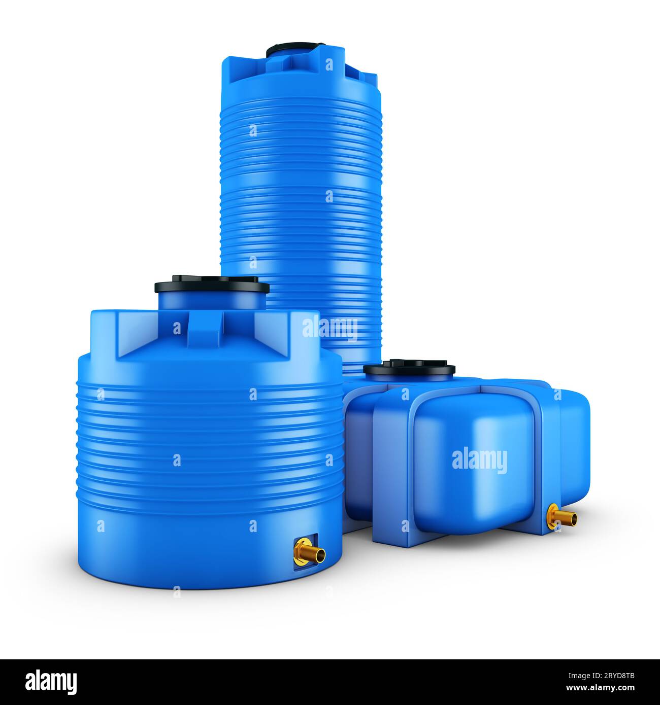 Water storage containers Banque d'images détourées - Alamy