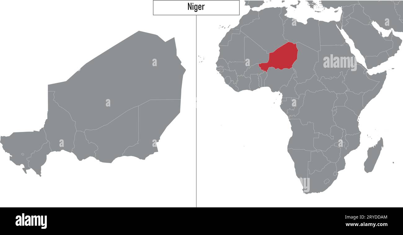 Carte du Niger et localisation sur la carte de l'Afrique. Illustration ...