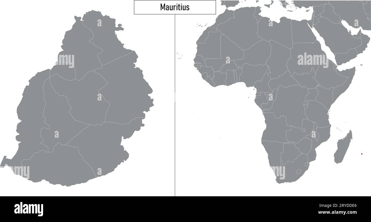 Carte de Maurice et localisation sur la carte de l'Afrique ...