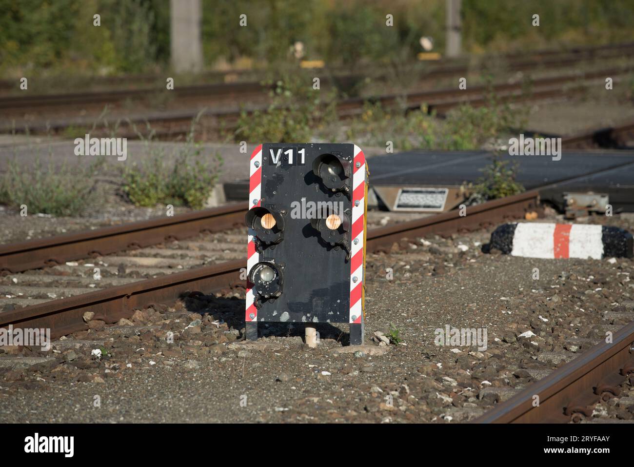 Signalisation ferroviaire dans le trafic ferroviaire Photo Stock - Alamy