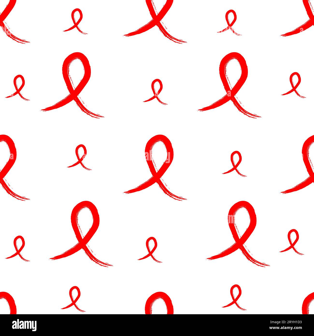 Modèle sans couture de ruban rouge, symbole du SIDA VIH dans un style ...