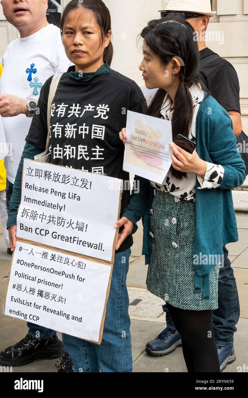 Londres, Royaume-Uni. 1 octobre 2023. En ce 74e anniversaire du Parti communiste chinois (PCC ...
