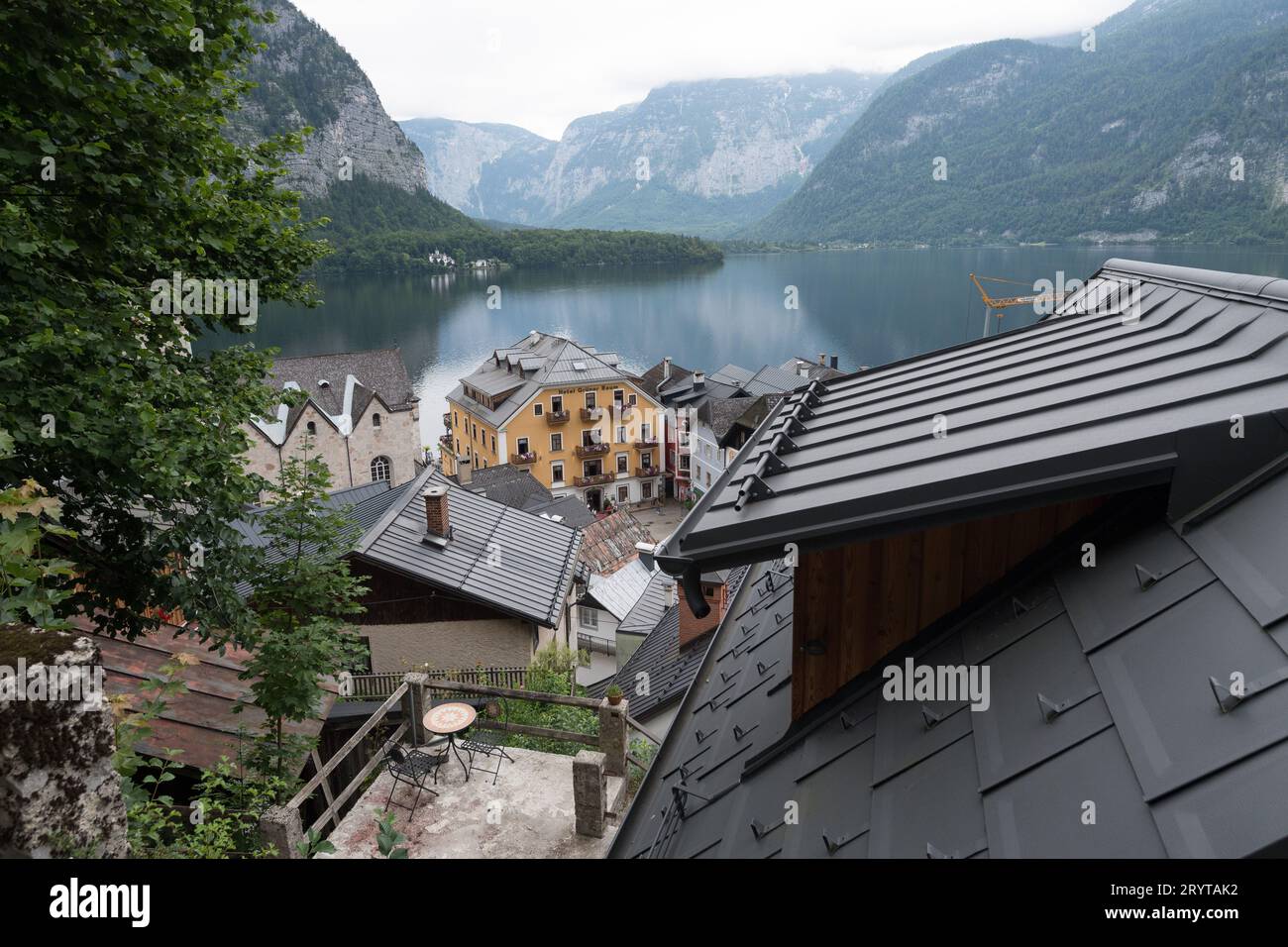 Centre historique de Hallstatt, haute-Autriche, Autriche, et ...