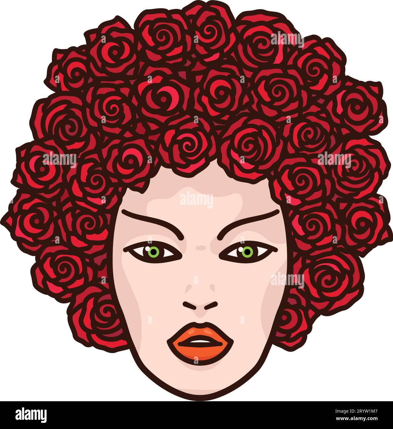 Femme et roses Banque d'images vectorielles - Alamy