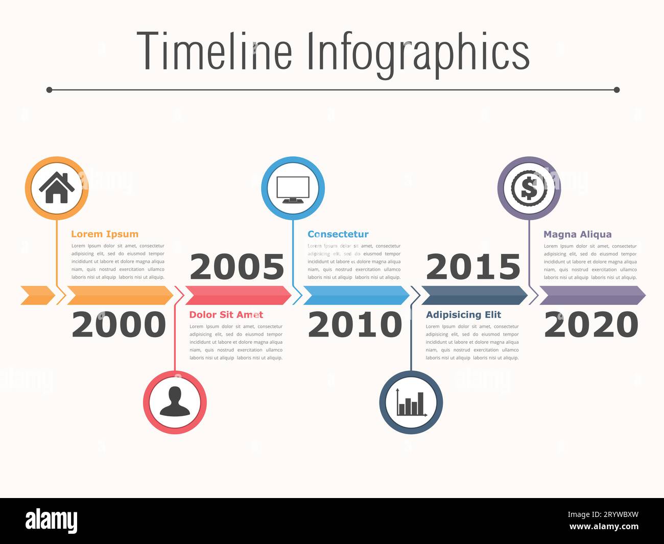 Design Infographie Timeline avec des flèches, workflow ou diagramme de ...