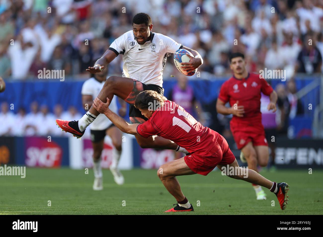 Bordeaux, France, samedi. 30 septembre 2023. Ilaisa Droasese des Fidji ...