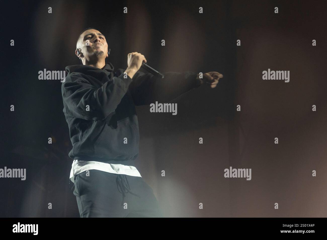 The singer and rapper, Morad, during his concert at the WiZink Center ...