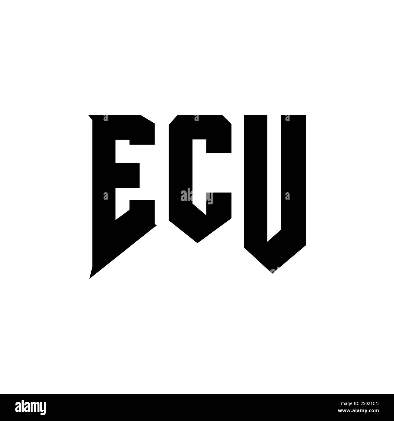 Conception de logo de lettre ECU pour la société de technologie. Logo ...