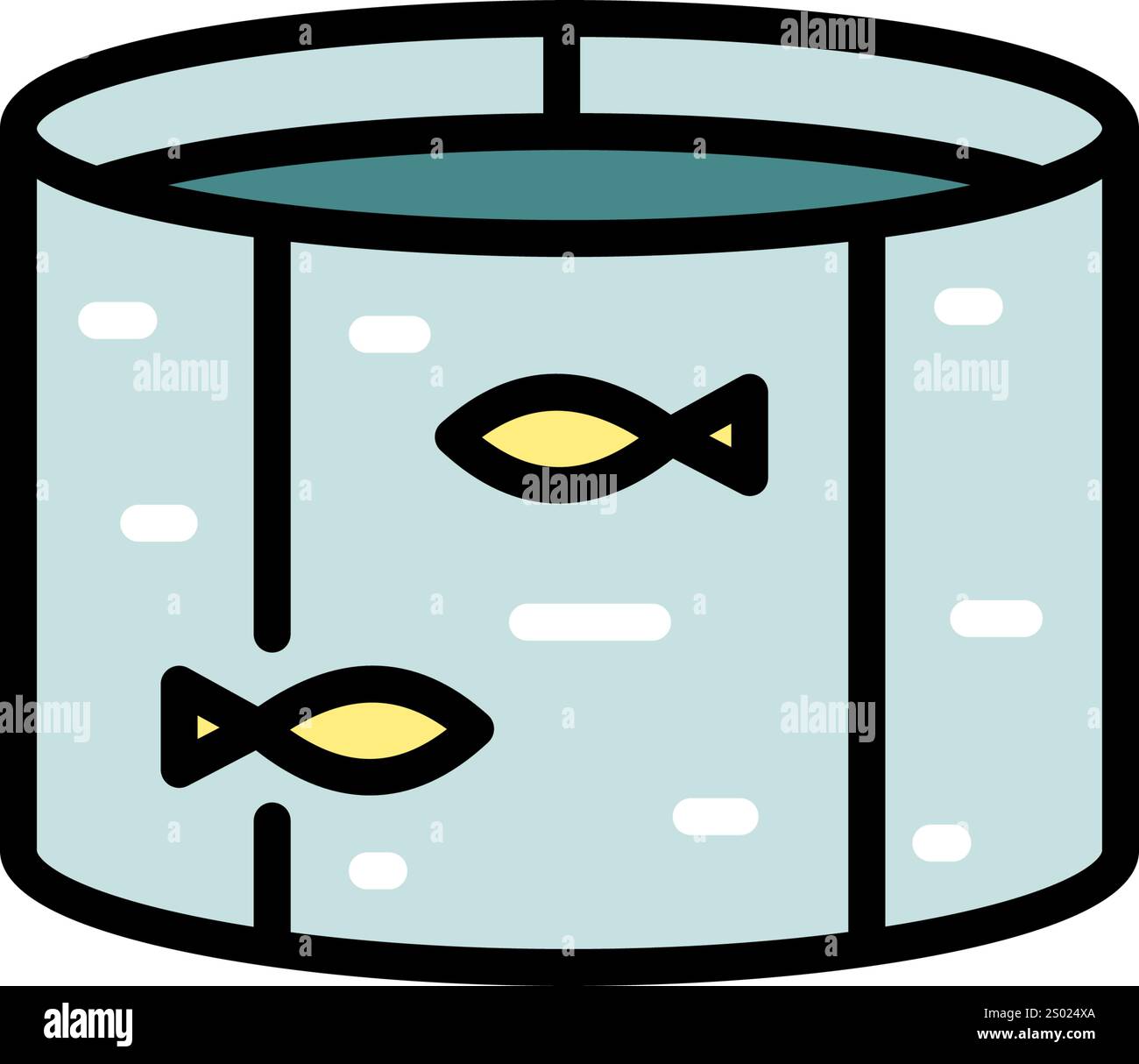 Icône de couleur Fish Farm. Production de saumon et truite, carpe ...