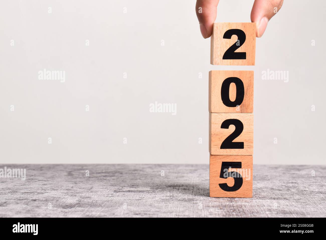 Début du nouvel an 2025. Retournement de 2024 à 2025 sur des blocs ...