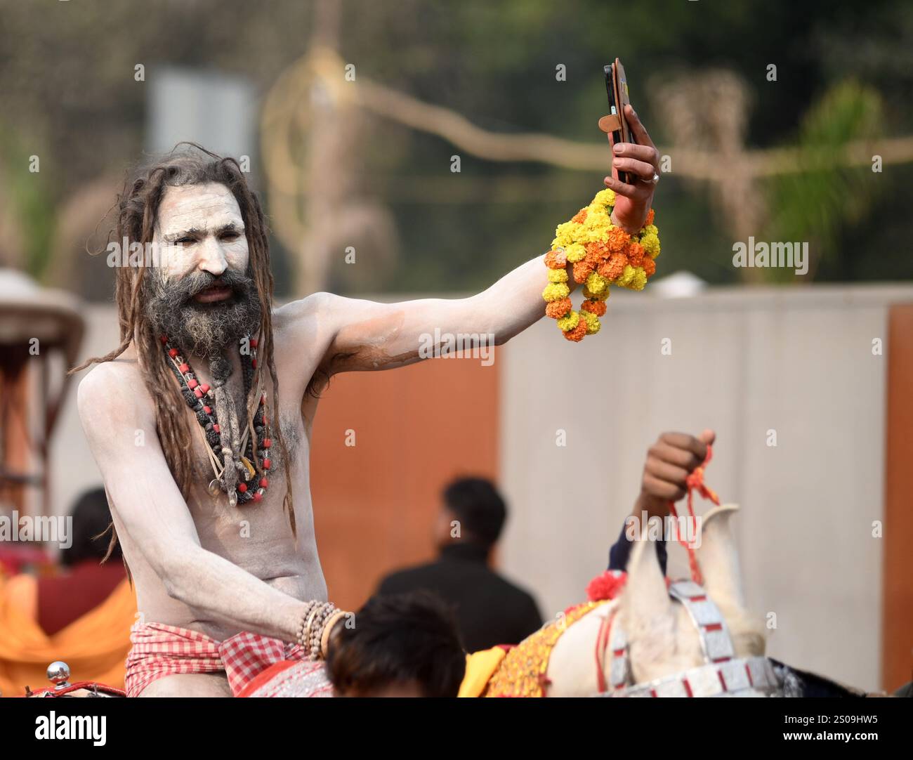 Prayagraj, Uttar Pradesh, Inde. 26 décembre 2024. Un sadhu naga de ...