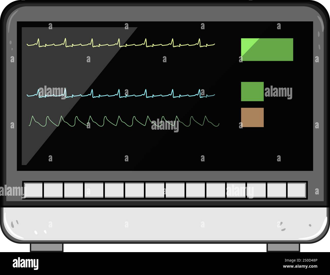 dessin animé du moniteur ecg herhythm. électrocardiogramme cardiaque ...