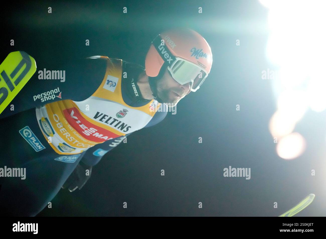 Pius Paschke, of Germany, soars through the air during his ...