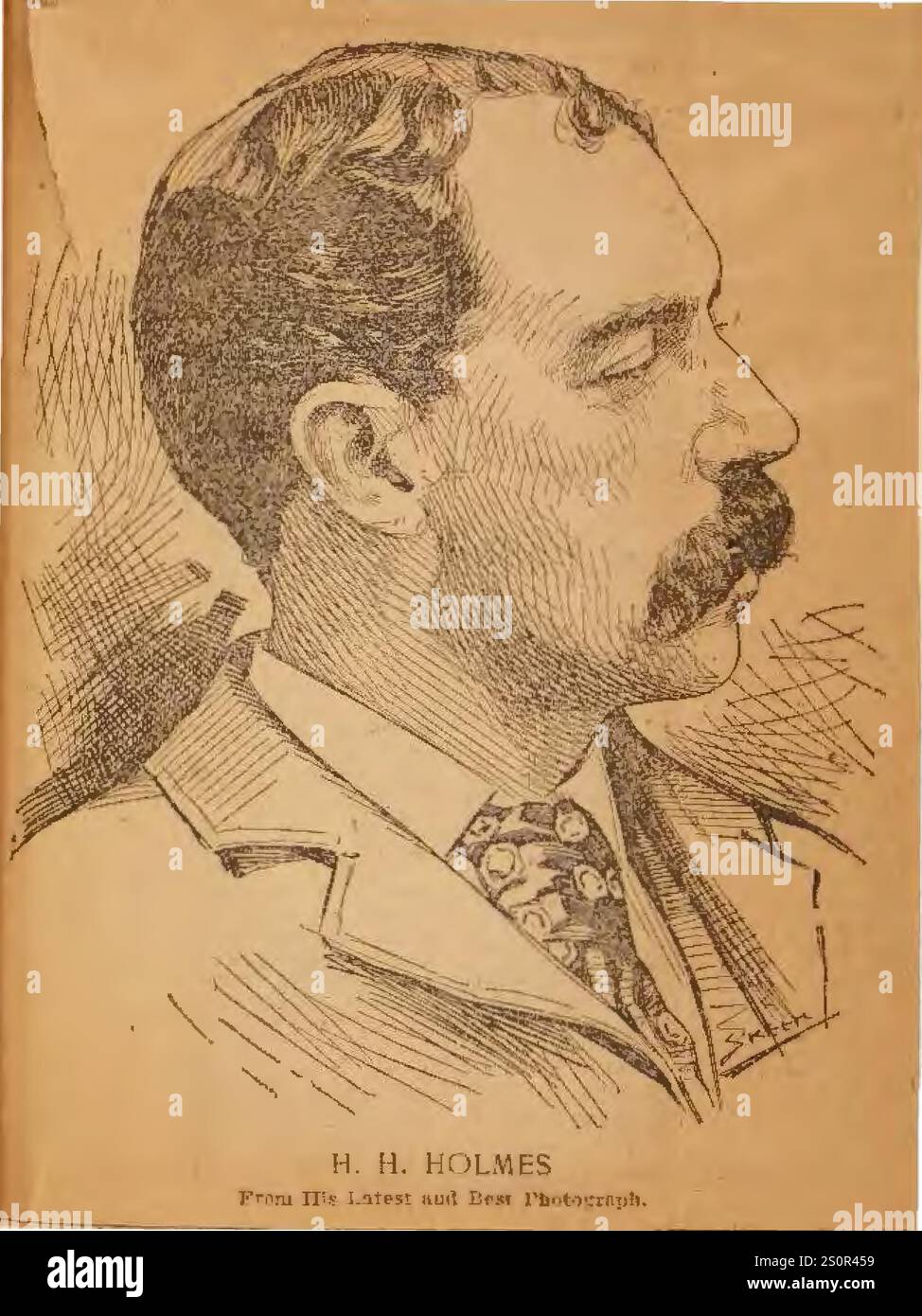 Dessin Portrait de H.H. Holmes. Images d'archives de Herman Webster ...
