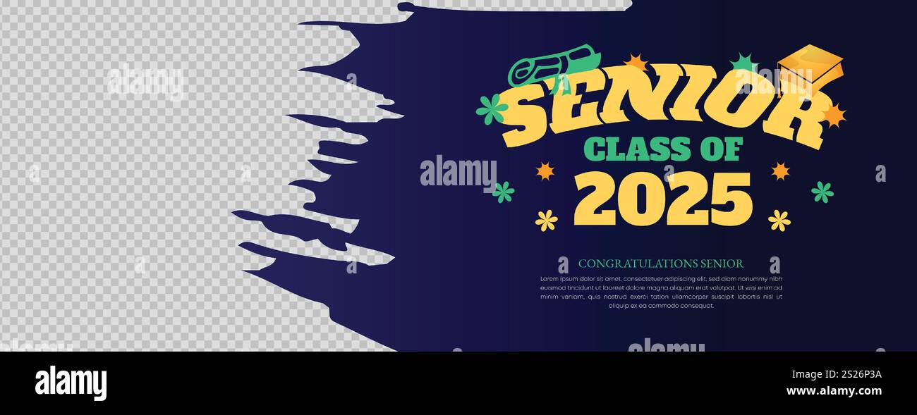 Modèle de carte d'invitation classe senior 2025. Félicitations pour l ...