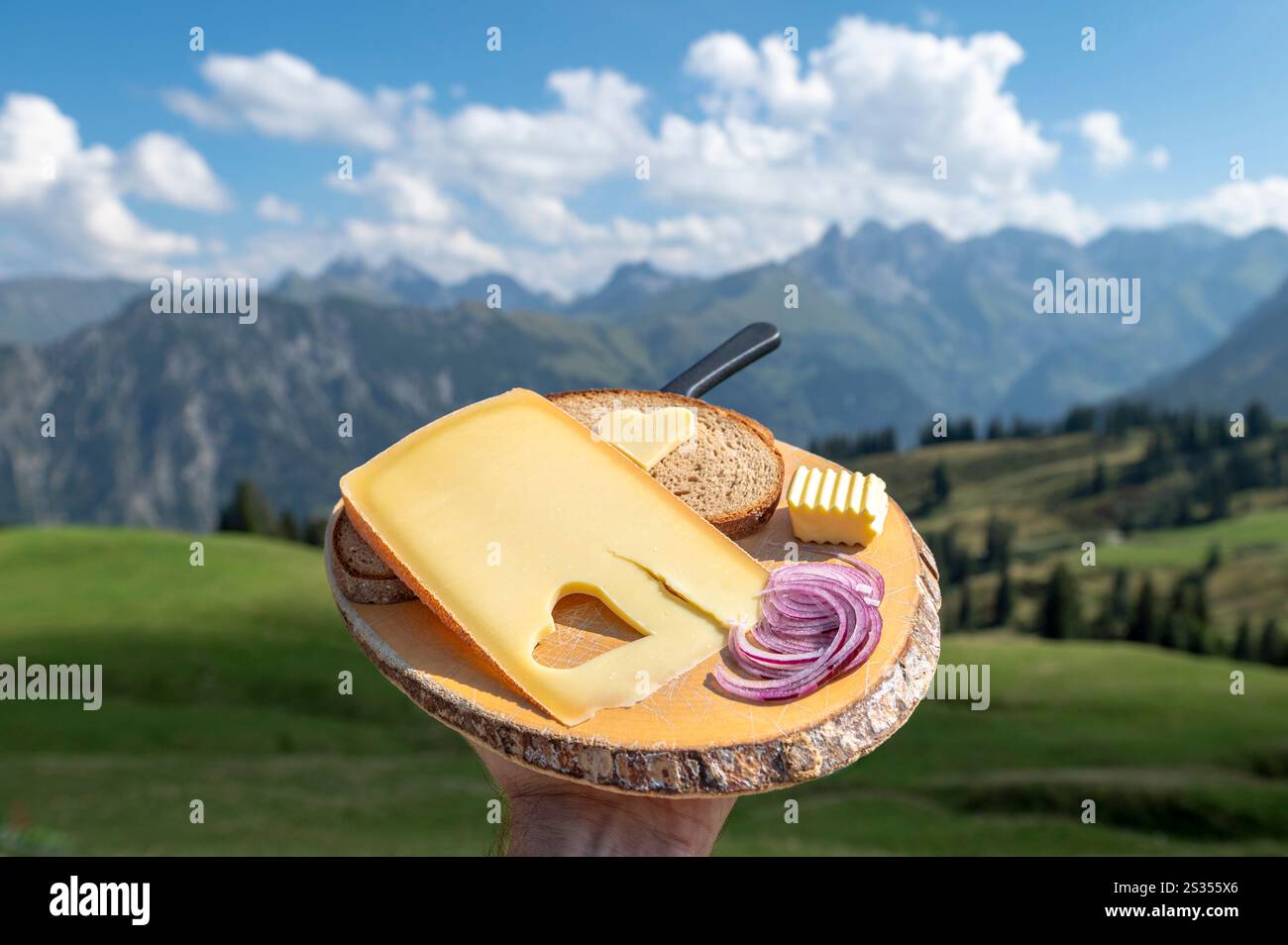 Assiette snack dans les Alpes de Allgäu, Fellhorn, arrêt, snack ...