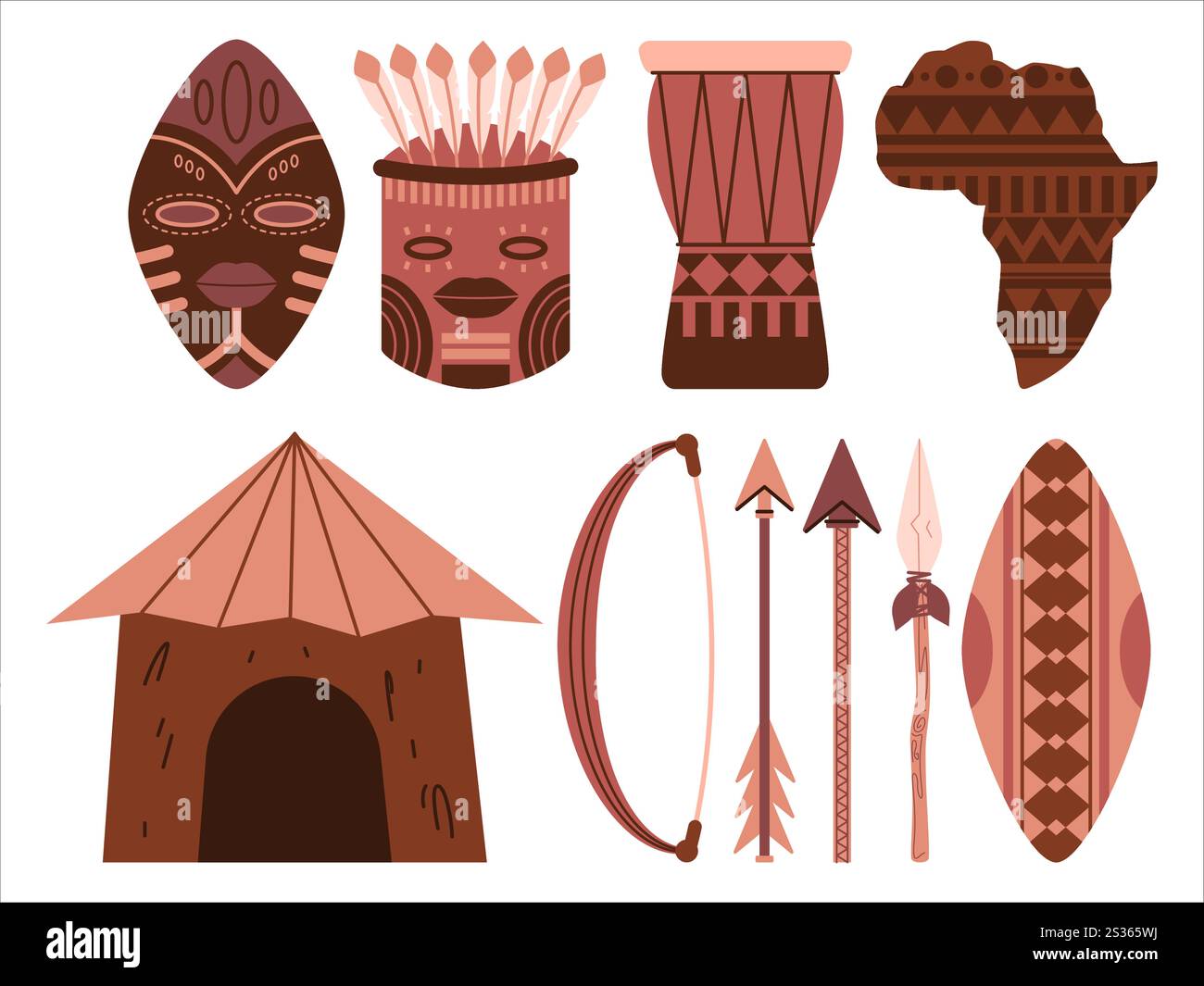 Culture africaine Maasai lance Bakongo masques Afrique arme bouclier ...