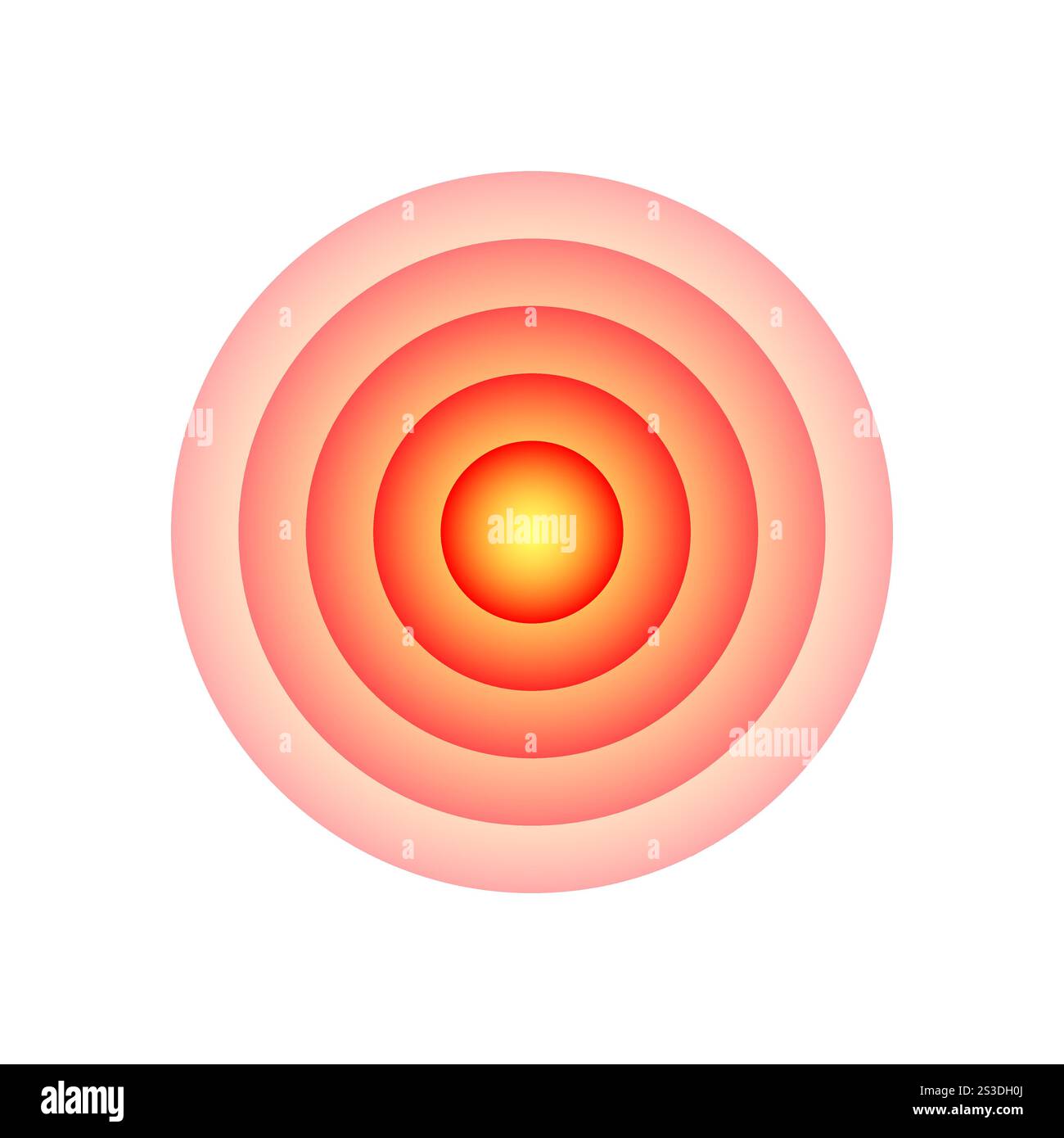 Symbole de localisation de la douleur en rouge. Icône ciblée pour les ...