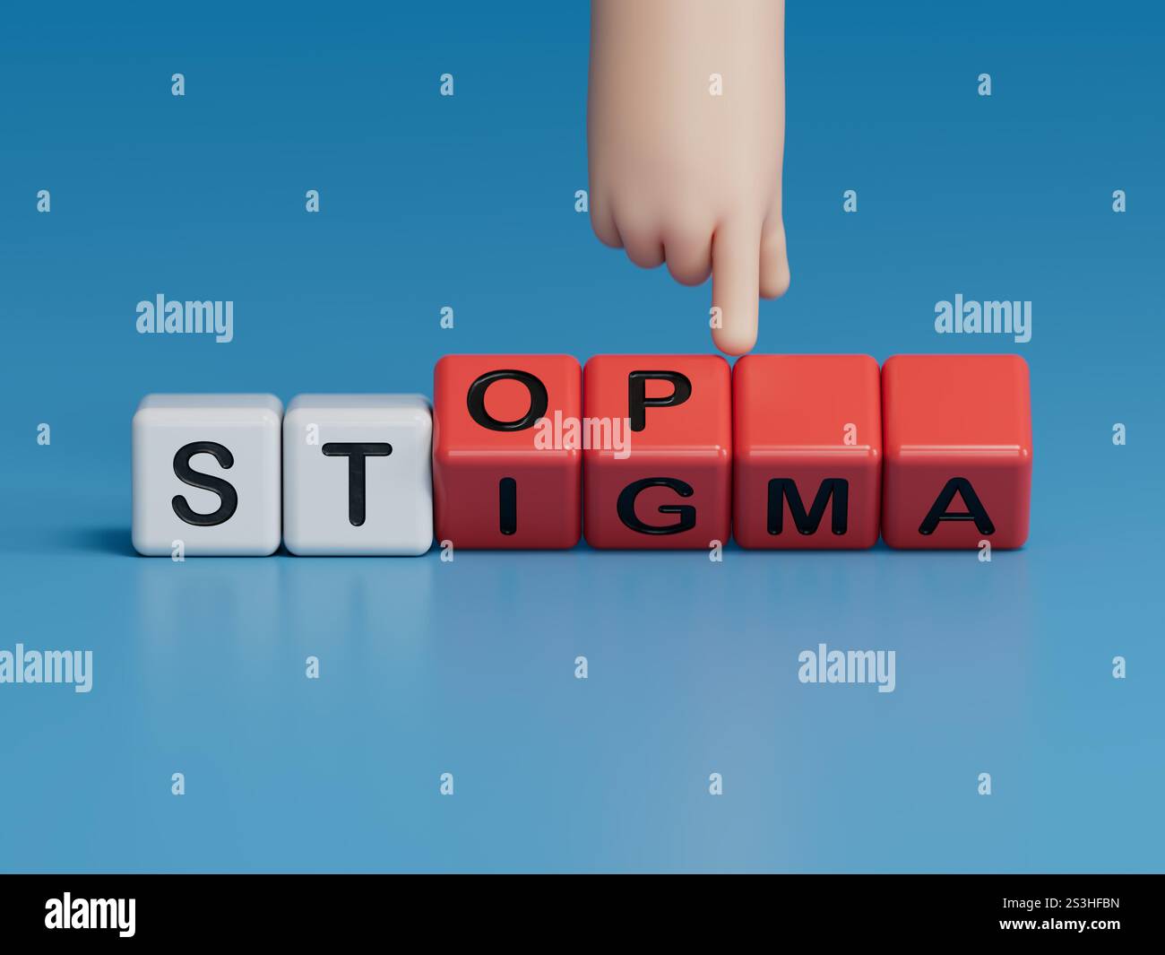 Symbole d'arrêt et de stigmatisation. Mots conceptuels Stop et ...