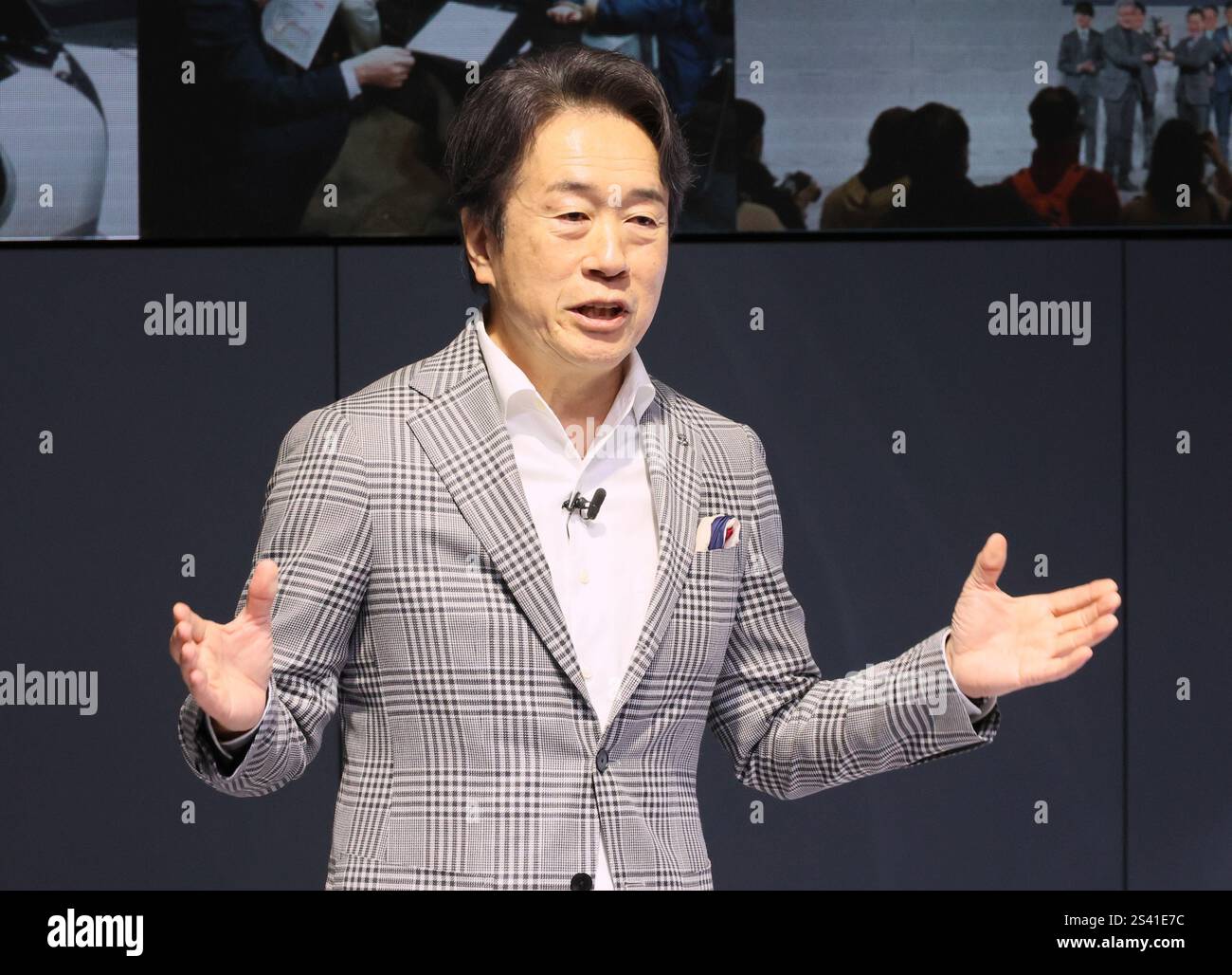 Chiba, Japon. 10 janvier 2025. Masahiro Moro, président du constructeur automobile japonais ...