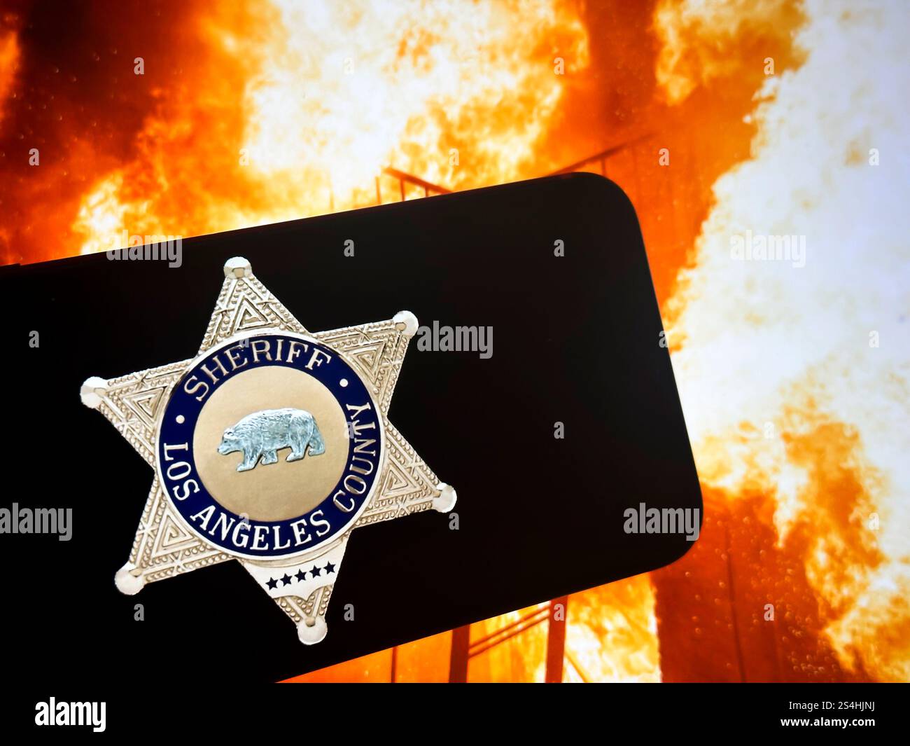 Los Angeles, Californie, États-Unis. 12 janvier 2025. Emblème du Los Angeles County Sheriff ...