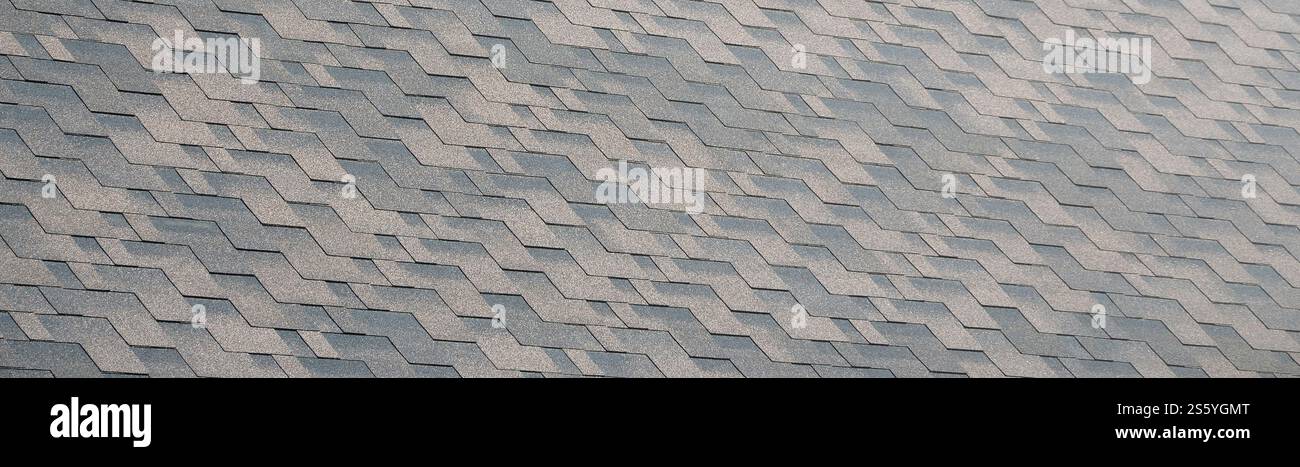 Bardeaux flexibles de surface de toiture en bitume. Texture mosaïque de ...