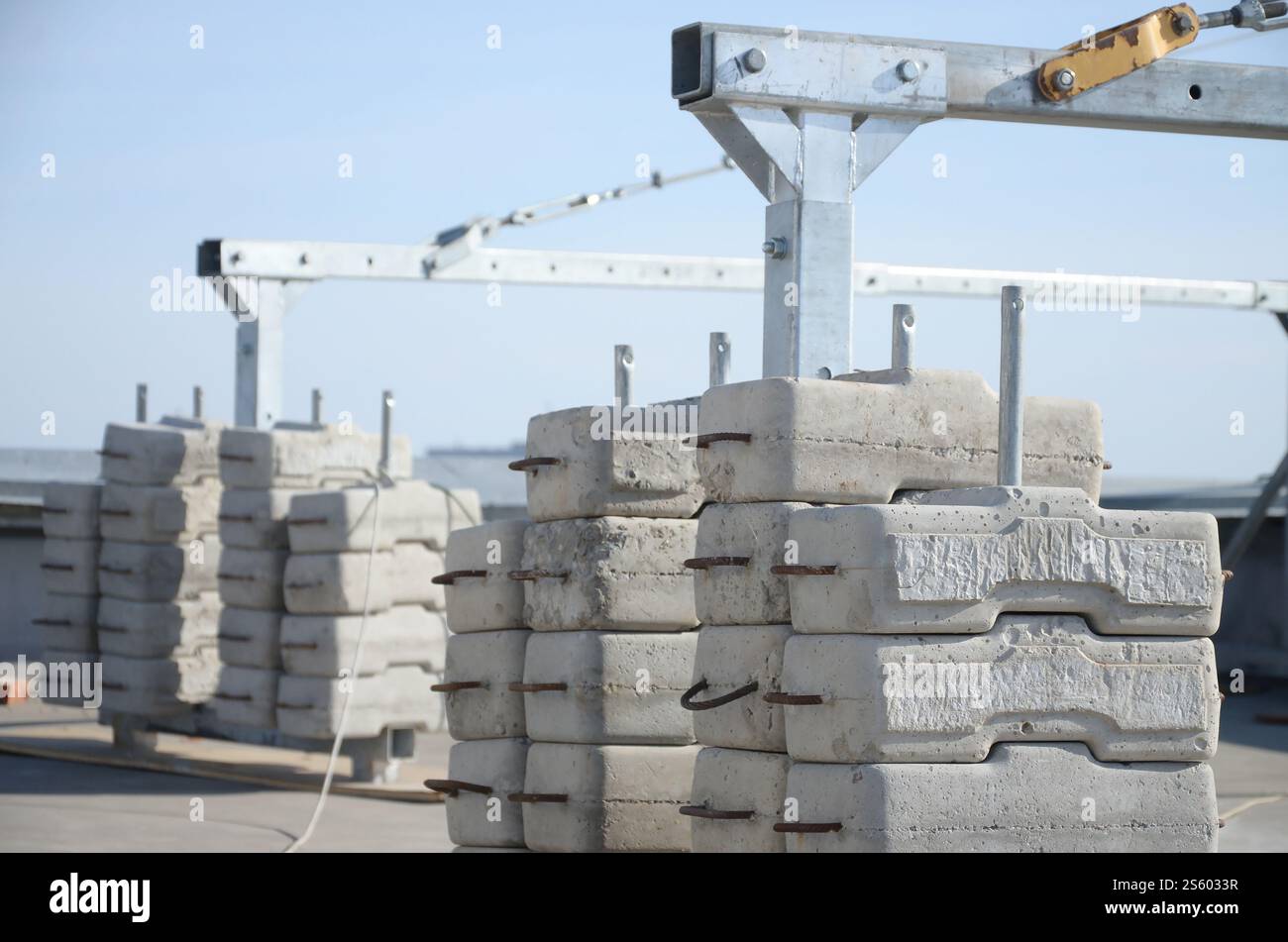 Contrepoids ou équilibrage de poids blocs de béton ou de briques ...