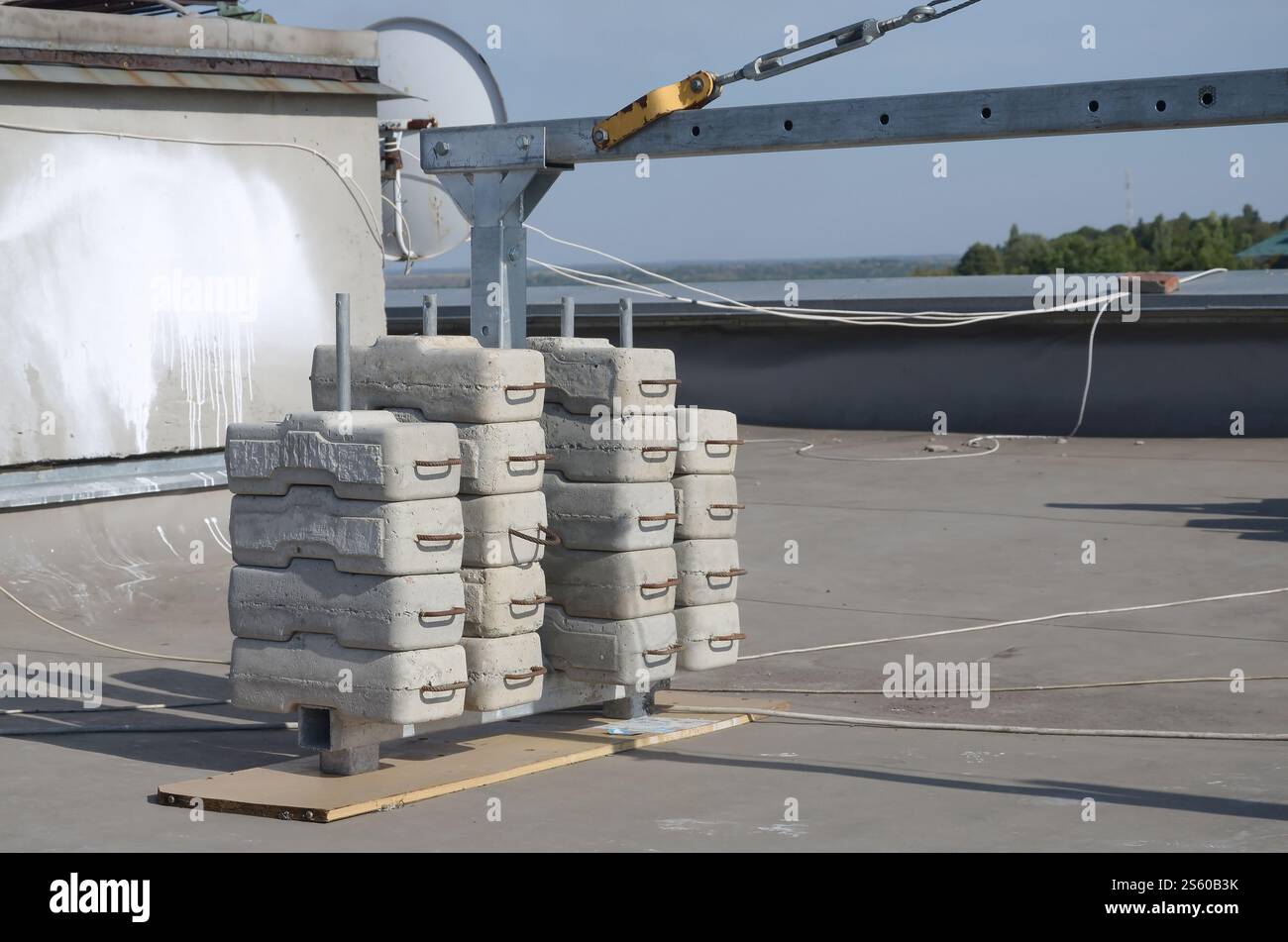 Contrepoids ou équilibrage de poids blocs de béton ou de briques ...