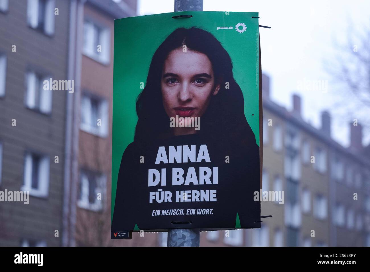 Wahlplakate - Bundestagswahl 2025 AM 15.01.2025 in Herne Ein Wahlplakat von Bündnis 90/Die ...