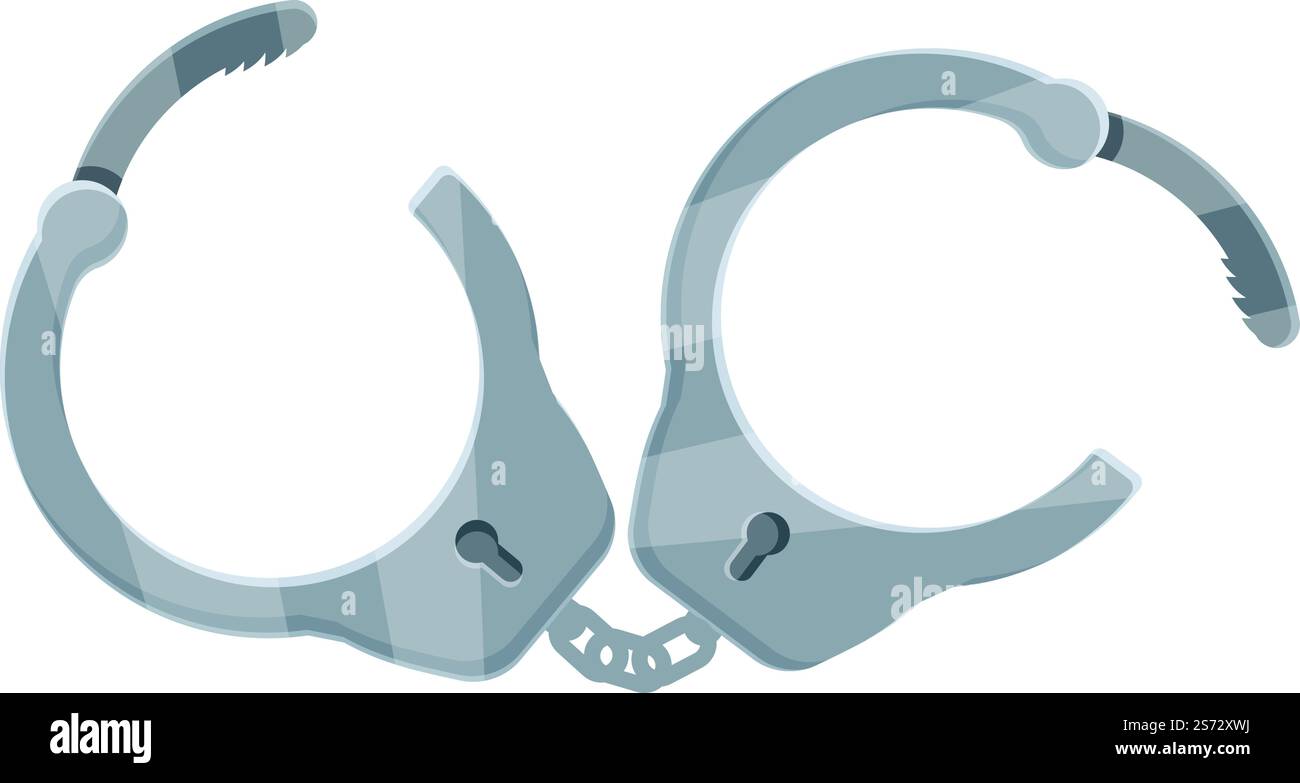 Vecteur de dessin animé d'icône de punition menottée. Arrestation ... Vecteur de dessin animé d'icône de punition menottée. Arrestation ...