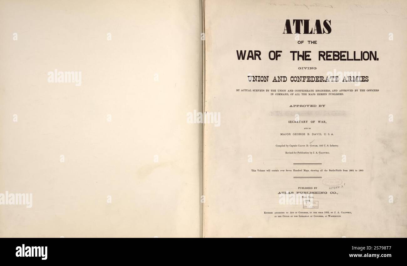 Atlas de la guerre de la rébellion donnant les armées de l'Union et des ...