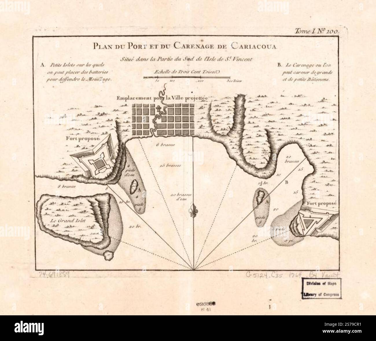 Bellin map of port du carenage Banque de photographies et d’images à ...
