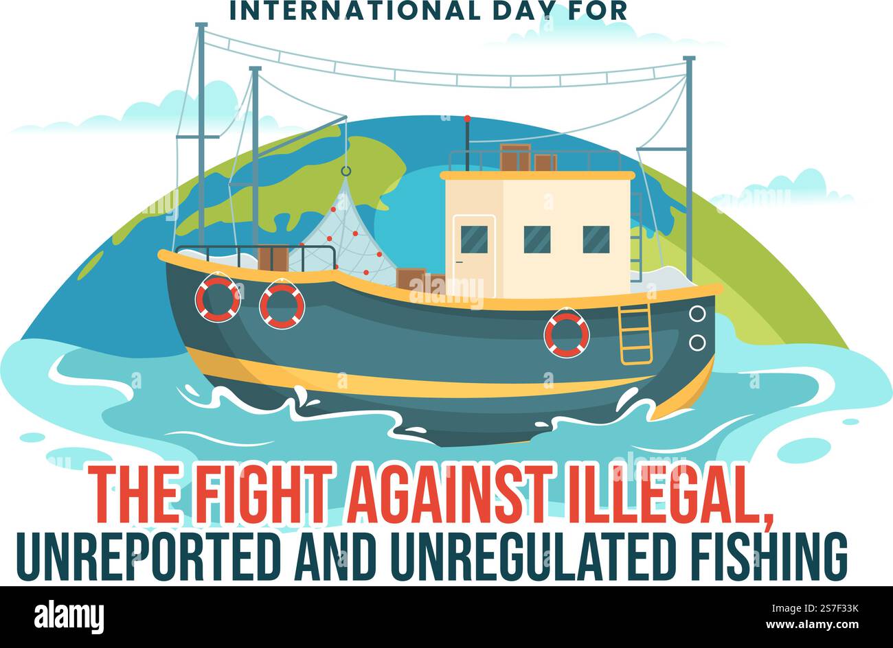 Illustration de la Journée internationale de lutte contre la pêche ...