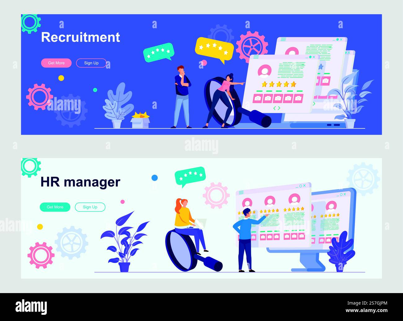 Page d'accueil de la gestion des ressources humaines avec des personnages de personnes ...