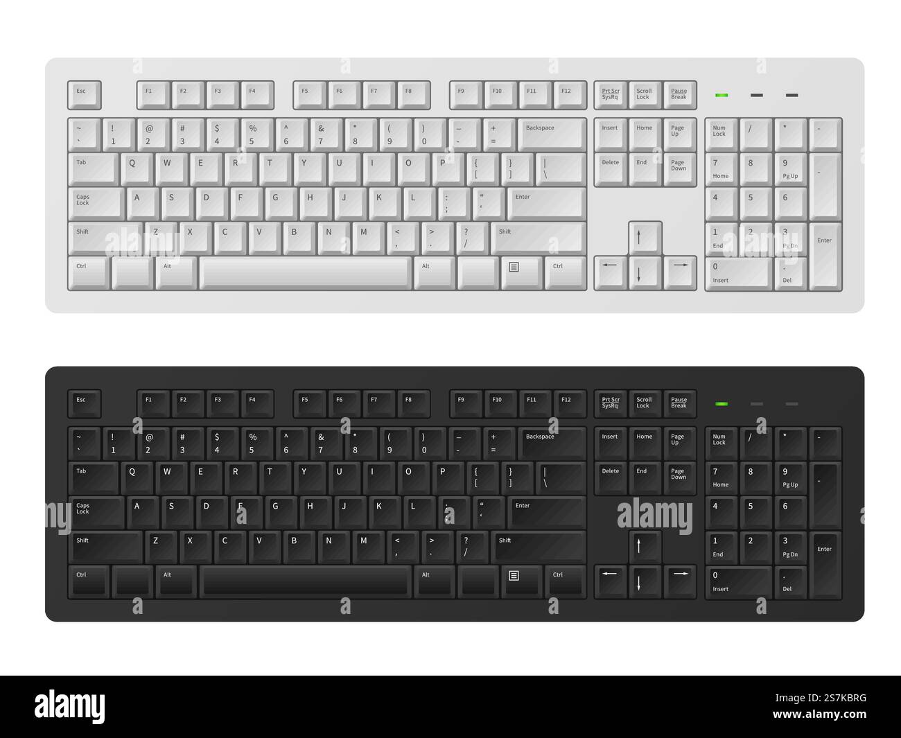 Clavier. Clavier blanc et noir pour ordinateur personnel, clavier pc ...