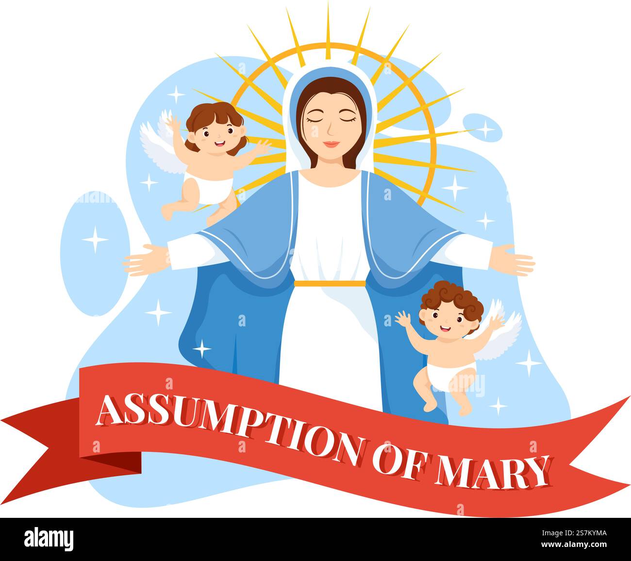 Assomption de l'illustration vectorielle de Marie avec Feast of the ...