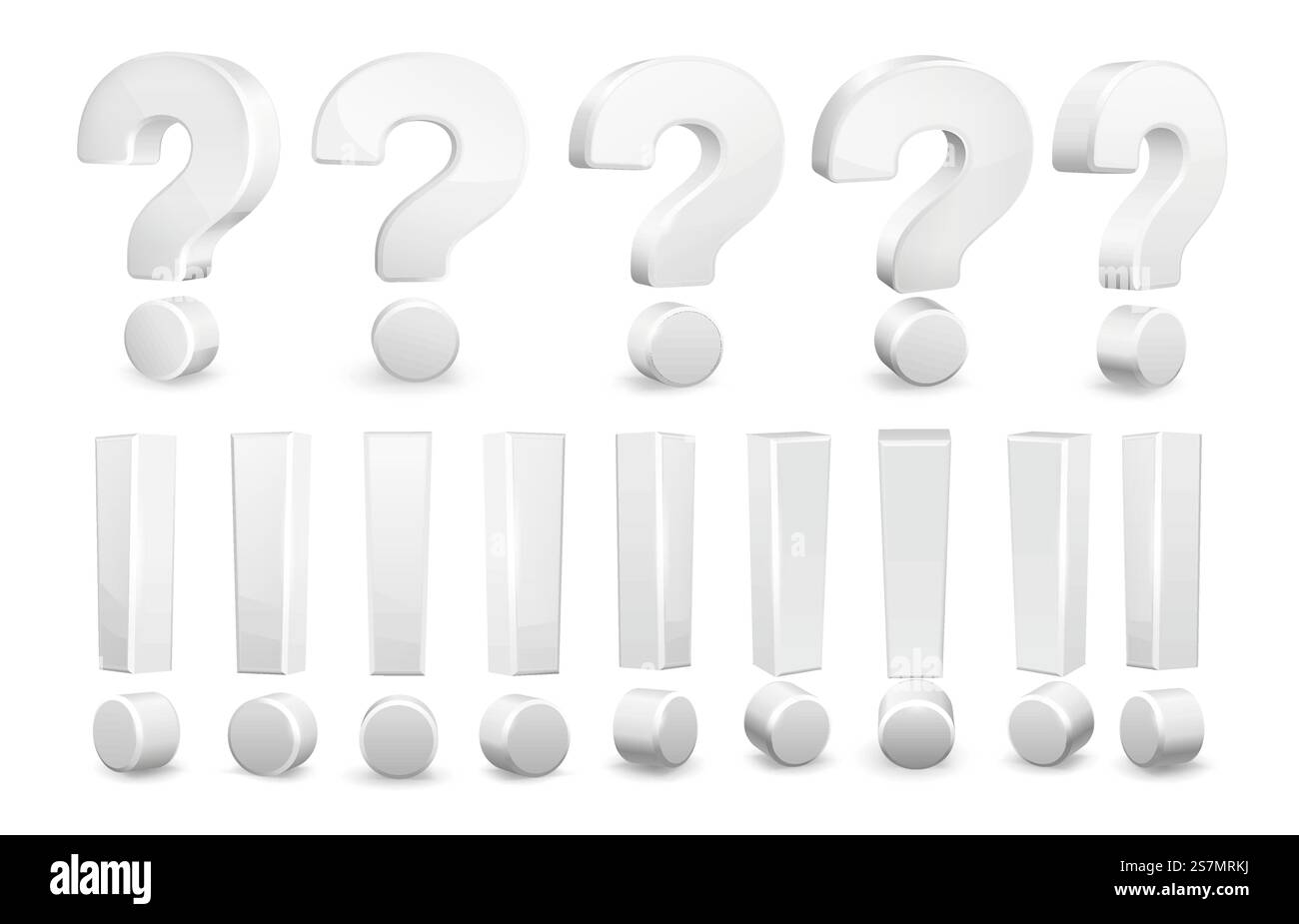 Questions réalistes et points d'exclamation. Marque d'avertissement ...