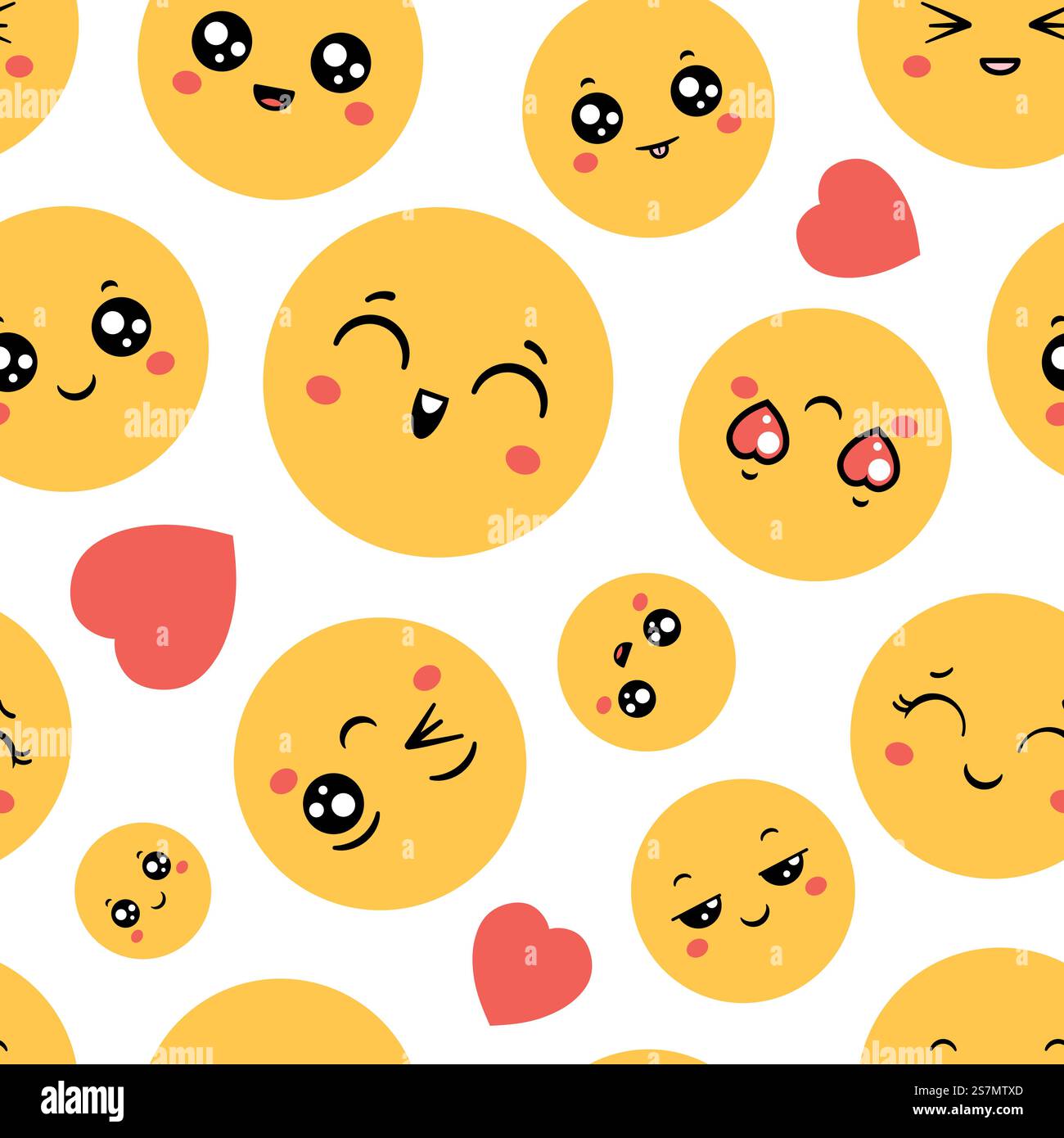 Émoticônes sans couture. Emoji Happy faces pour la conception d ...