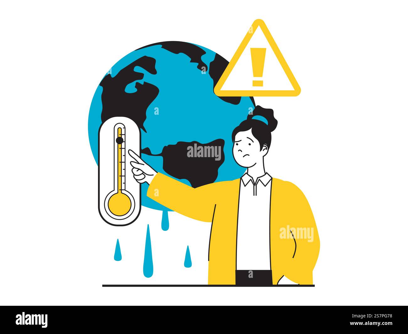 Save Earth concept avec situation de personnage. Femme activiste éco ...