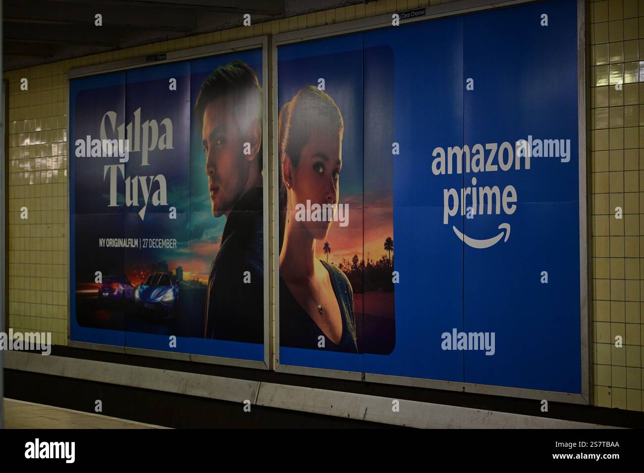 Stockholm, Uppland, Suède. 1er janvier 2025. Publicité Amazon Prime ...