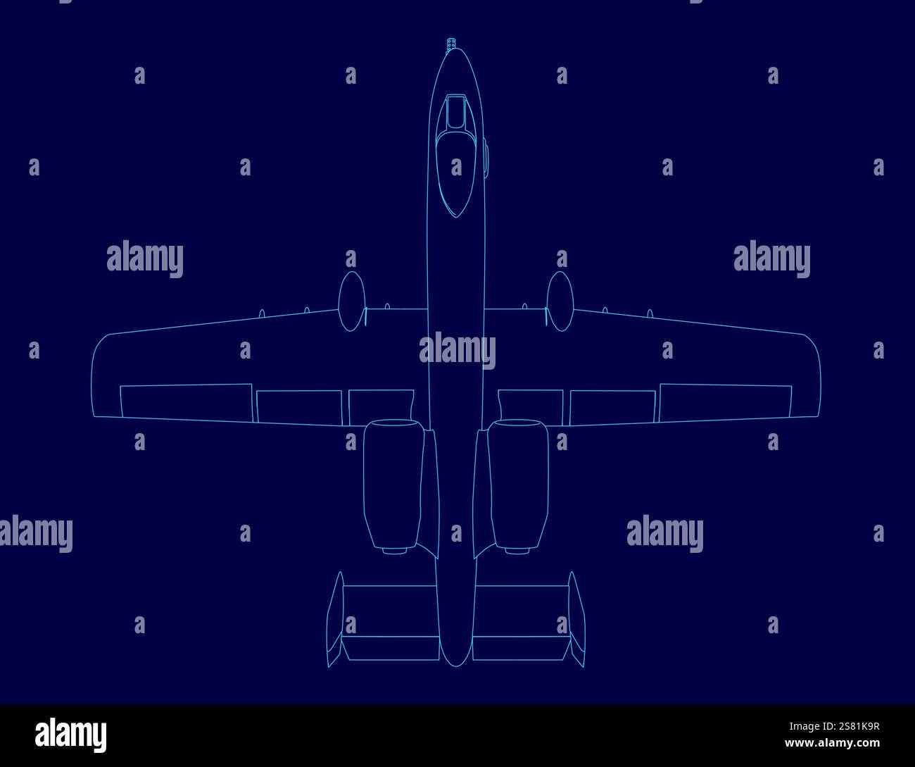 L'avion bleu est représenté dans un dessin bleu. L'avion est un avion ...