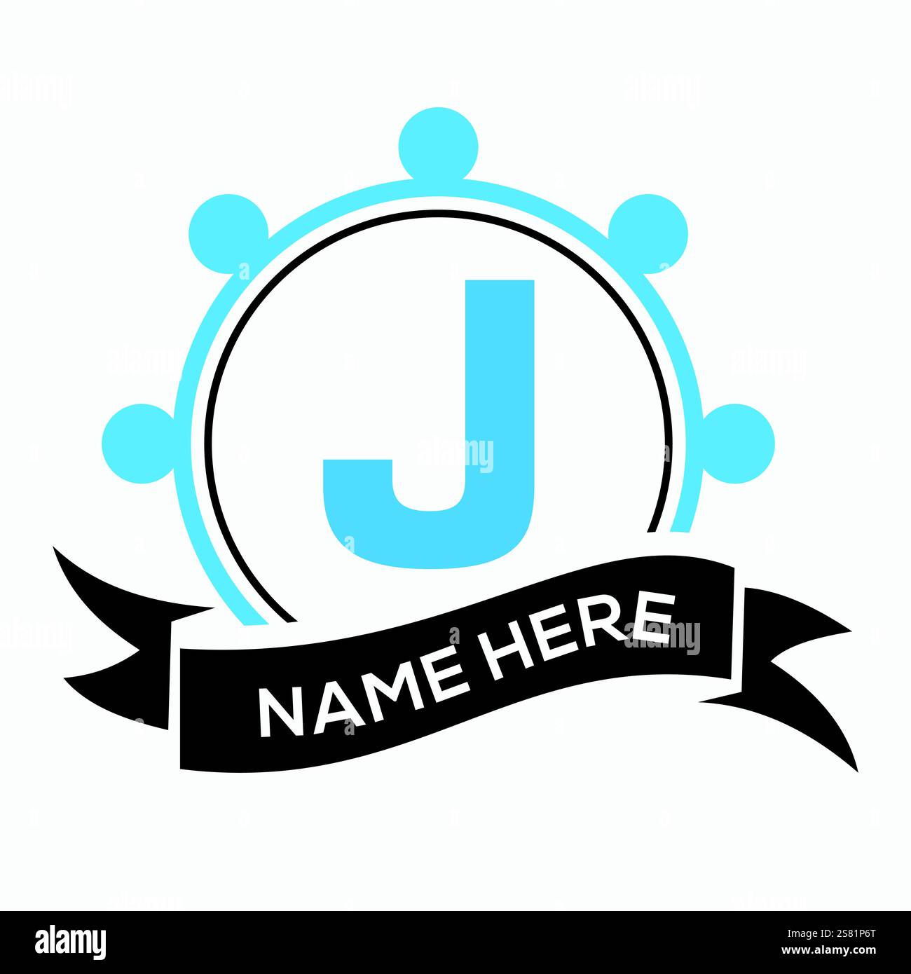 Lettre J Ship Wheal logo concept pour navire et bateau volant symbole ...