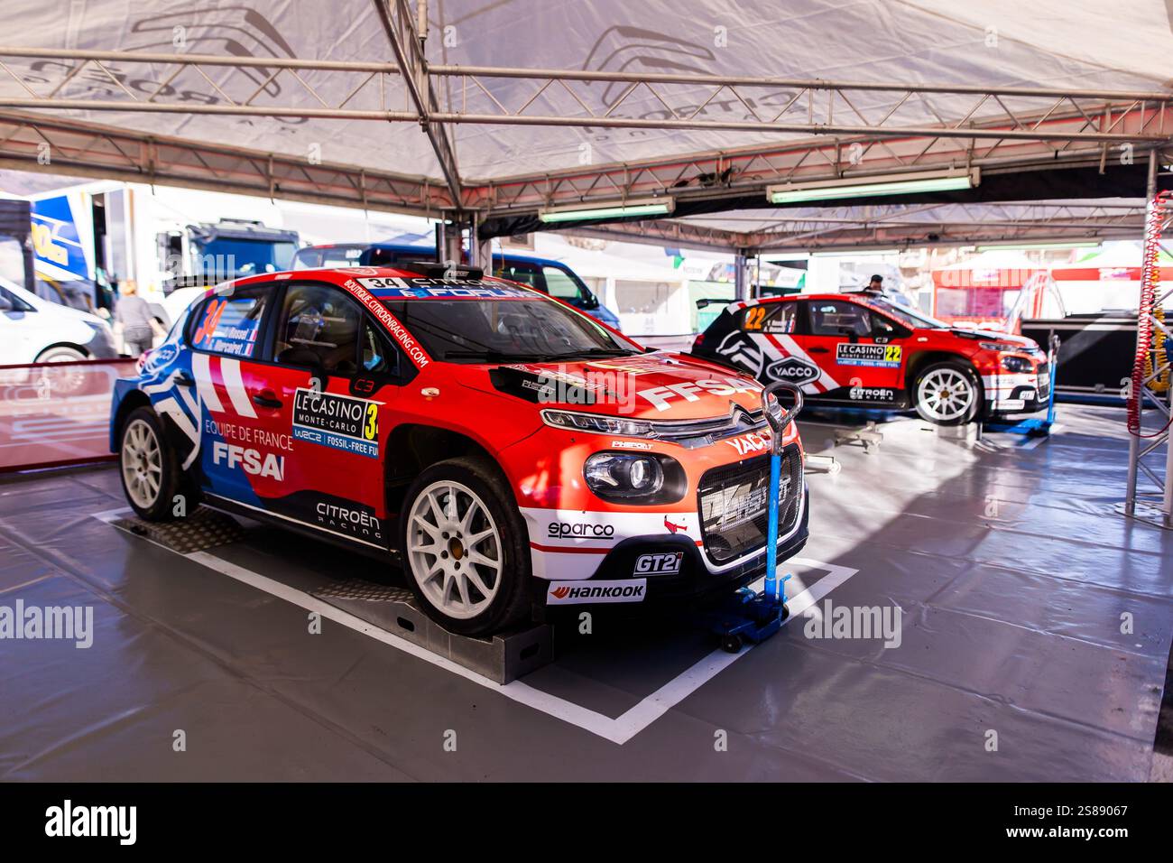 34 Leo ROSSEL, Guillaume MERCOIRET, Citroën C3 Rally2, ambiance lors du ...