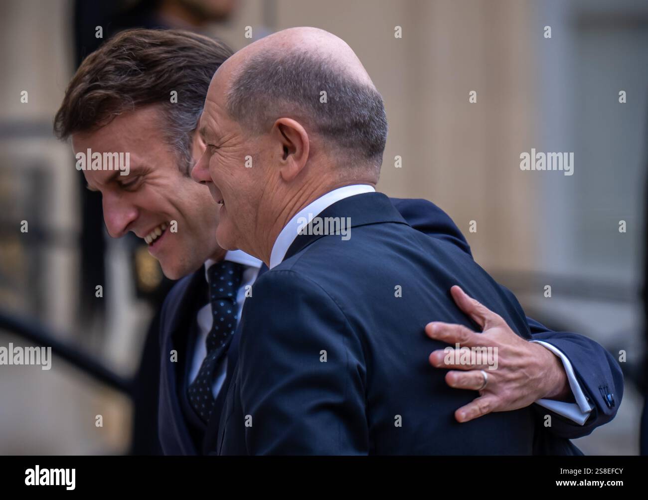 Paris, France. 22 janvier 2025. Le chancelier allemand Olaf Scholz (SPD ...