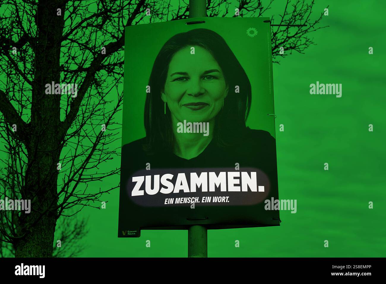 22 janvier 2025 : affiche électorale du Parti vert avec Annalena ...