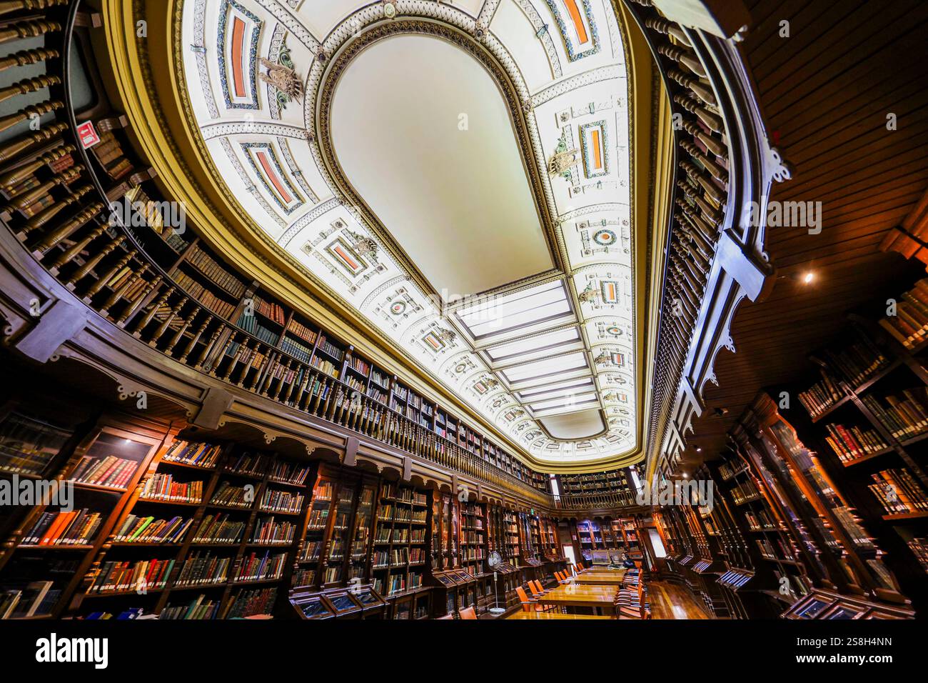 Bibliothèque en bois dans le Palais minier, Faculté d'ingénierie, UNAM ...