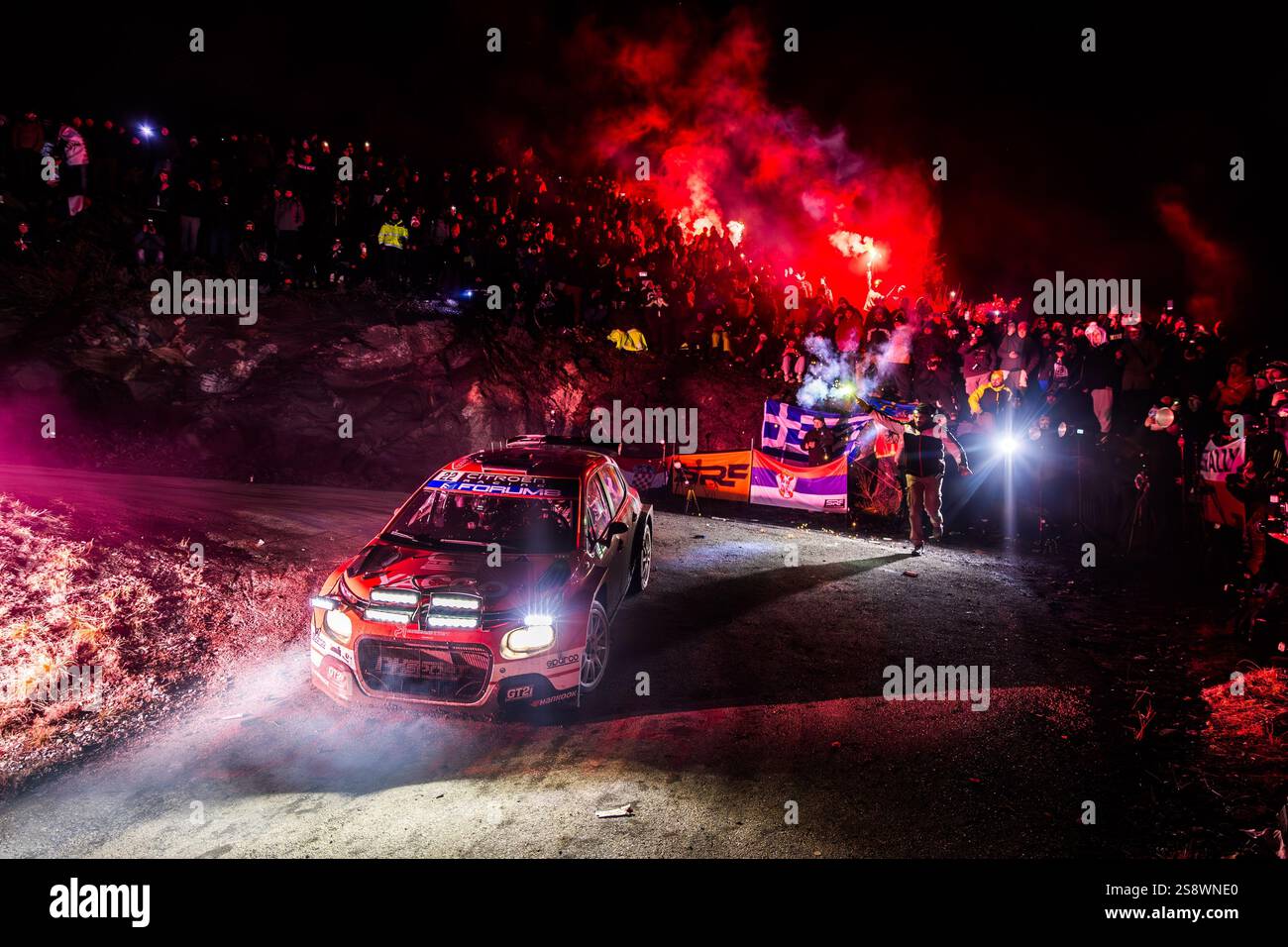 22 Yohan ROSSEL, Arnaud DUNAND, Citroën C3 Rally2, action lors du ...