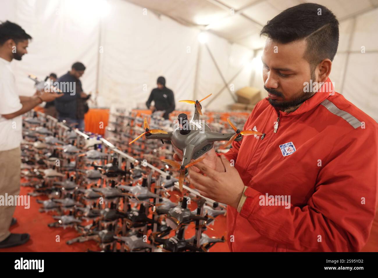 IIT students and workers of Botlab Dynamics Private Limited assembling ...