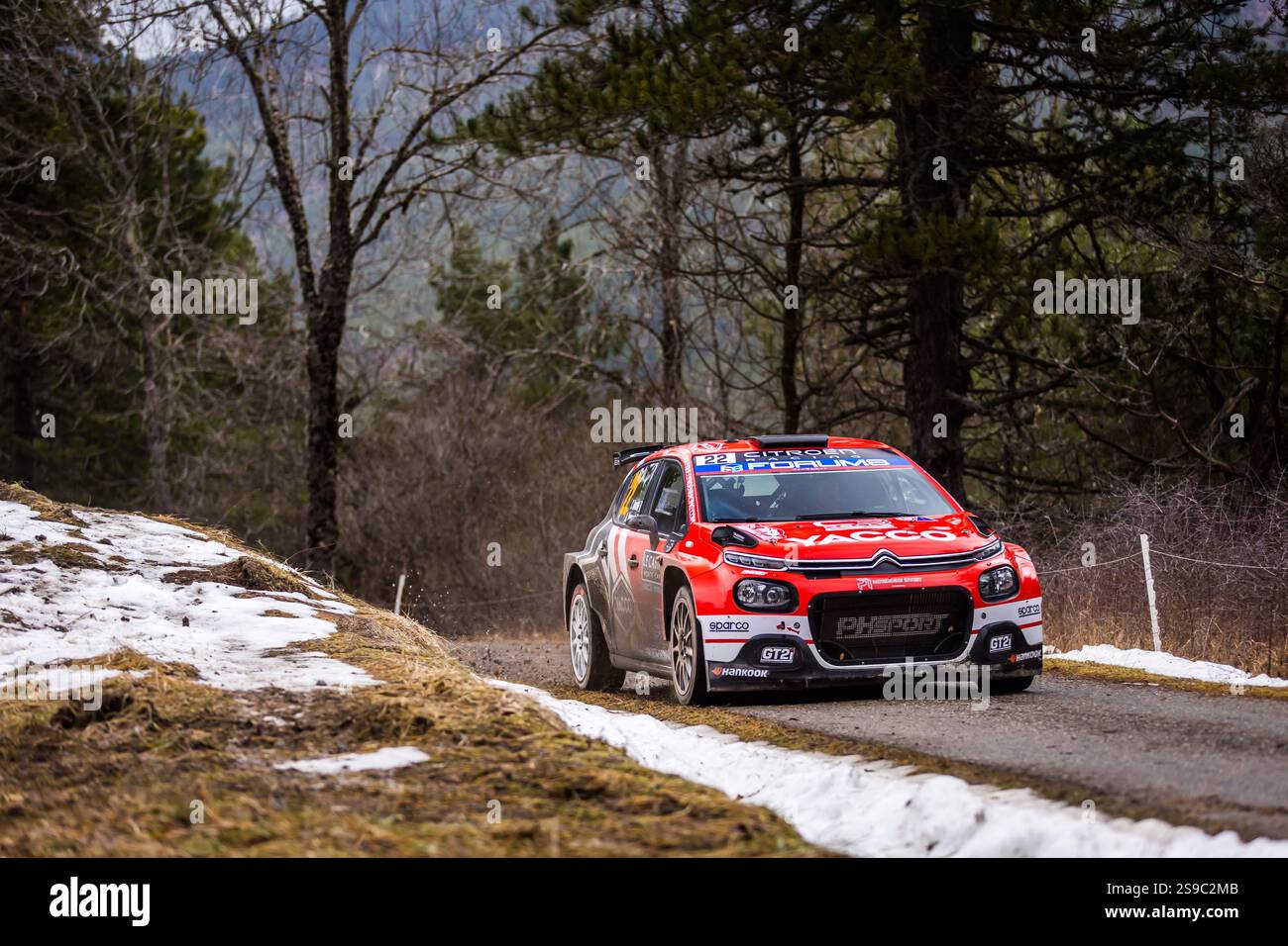 22 Yohan ROSSEL, Arnaud DUNAND, Citroën C3 Rally2, action lors du ...